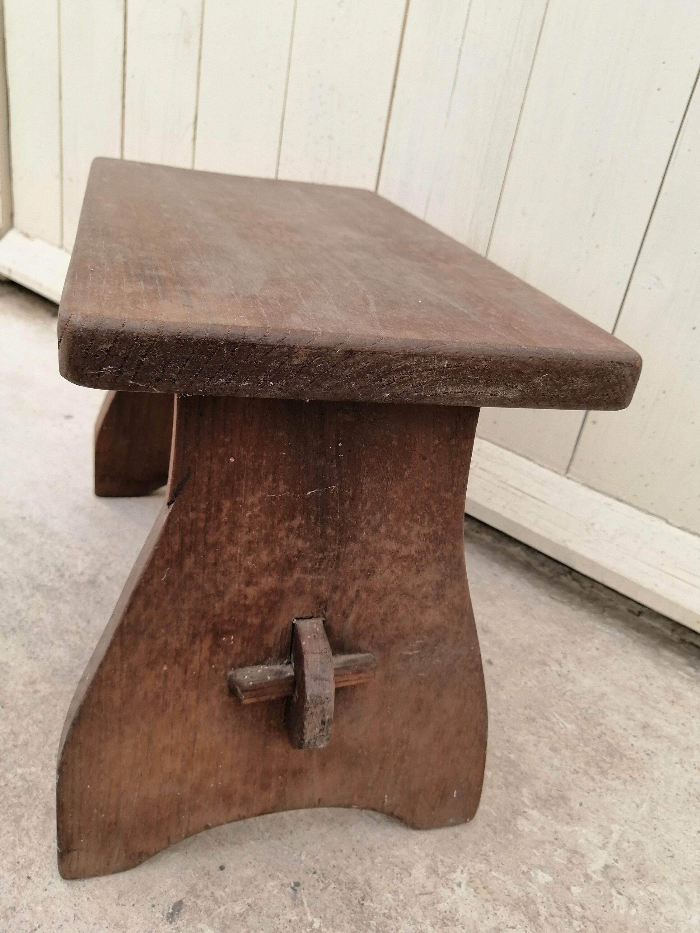 Vintage French Wooden Footstool Step Seat Sitting Farmhouse Rustic ...