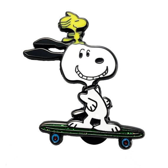Snoopy and Woodstock Skateboarding Enamel Pin | Etsy