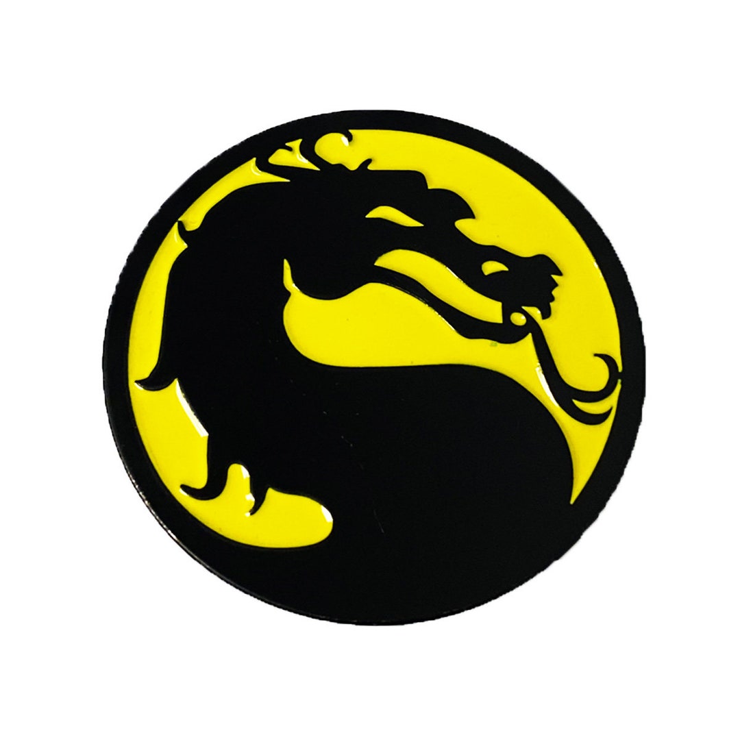 Scorpion Mortal Kombat Logo Pin Soft Enamel With Raised Metal 1.5 Inch ...