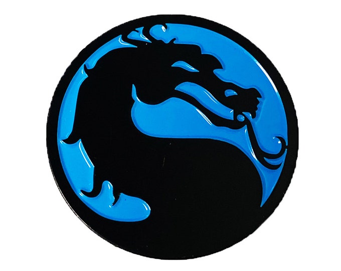 Sub Zero Mortal Kombat Logo Pin Soft Enamel With Raised Metal 1.5 Inch ...