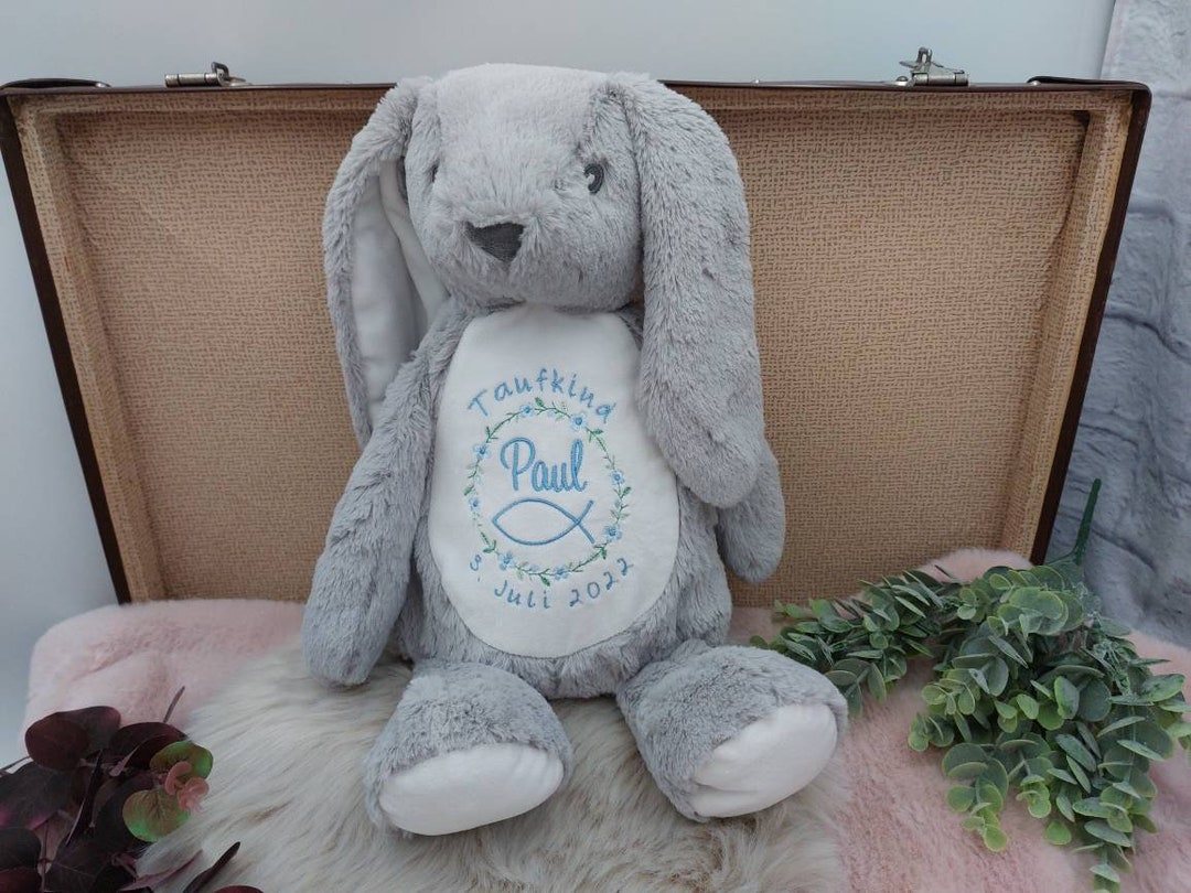 Cuddly Toy With Name Stuffed Animal Rabbit Personalized - Etsy