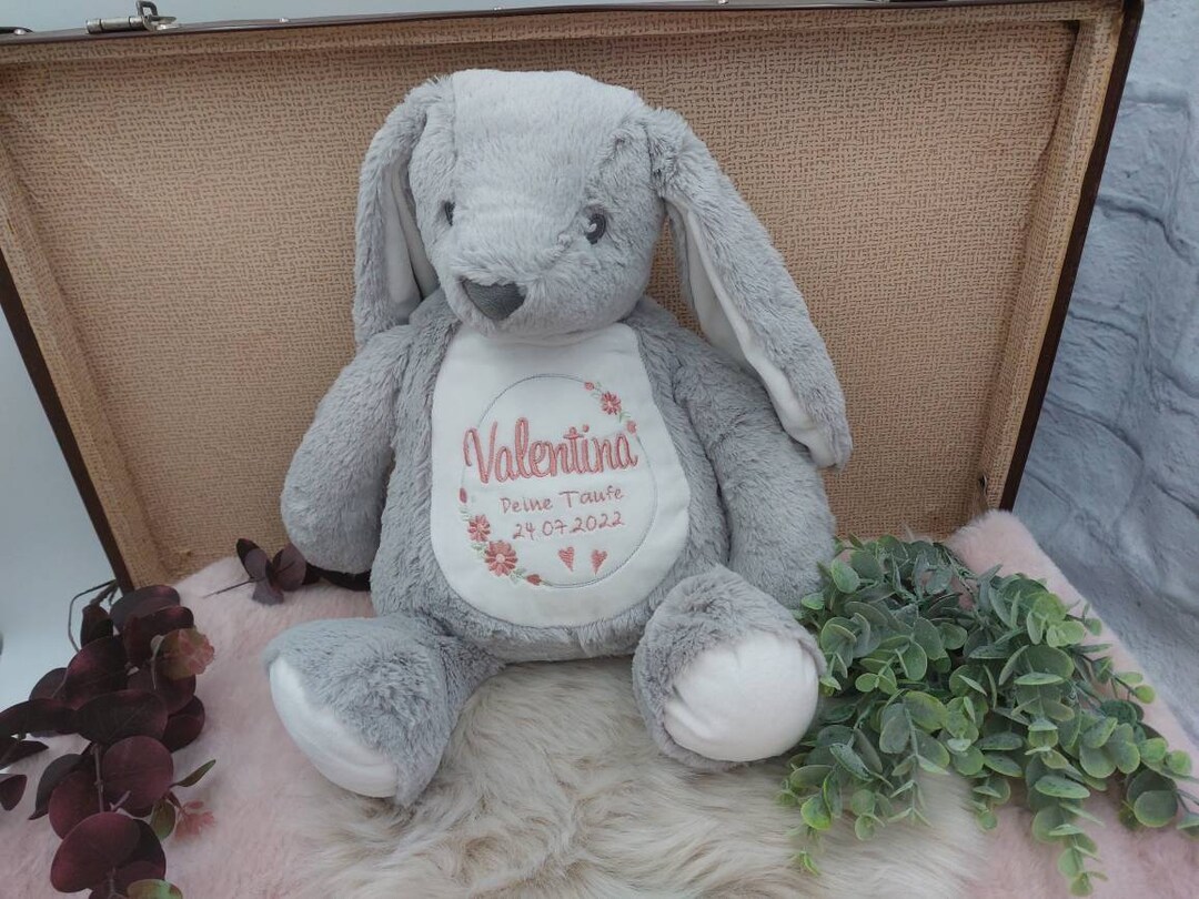 Cuddly Toy With Name Stuffed Animal Rabbit Personalised - Etsy