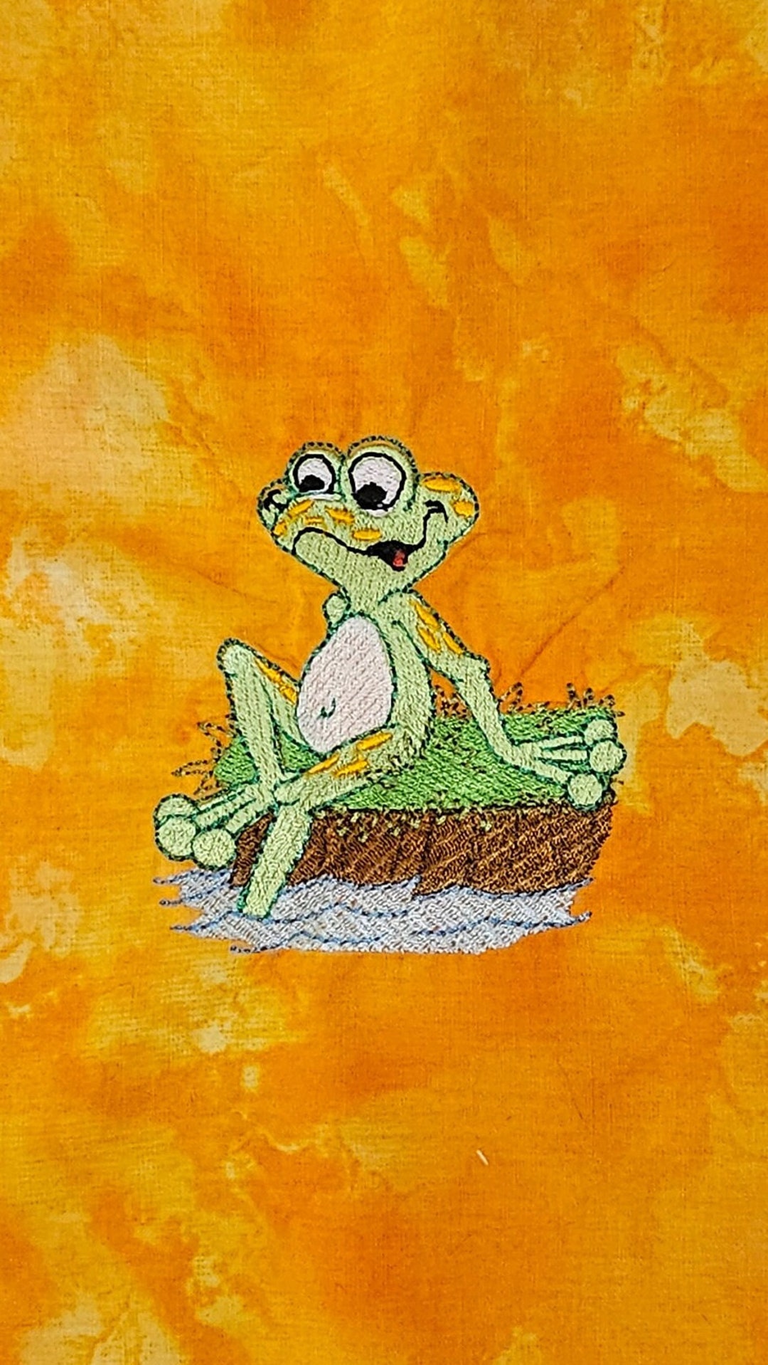 Cute Frogs Machine Embroidered Quilt Blocks 10" X 10" Blocks 100% ...