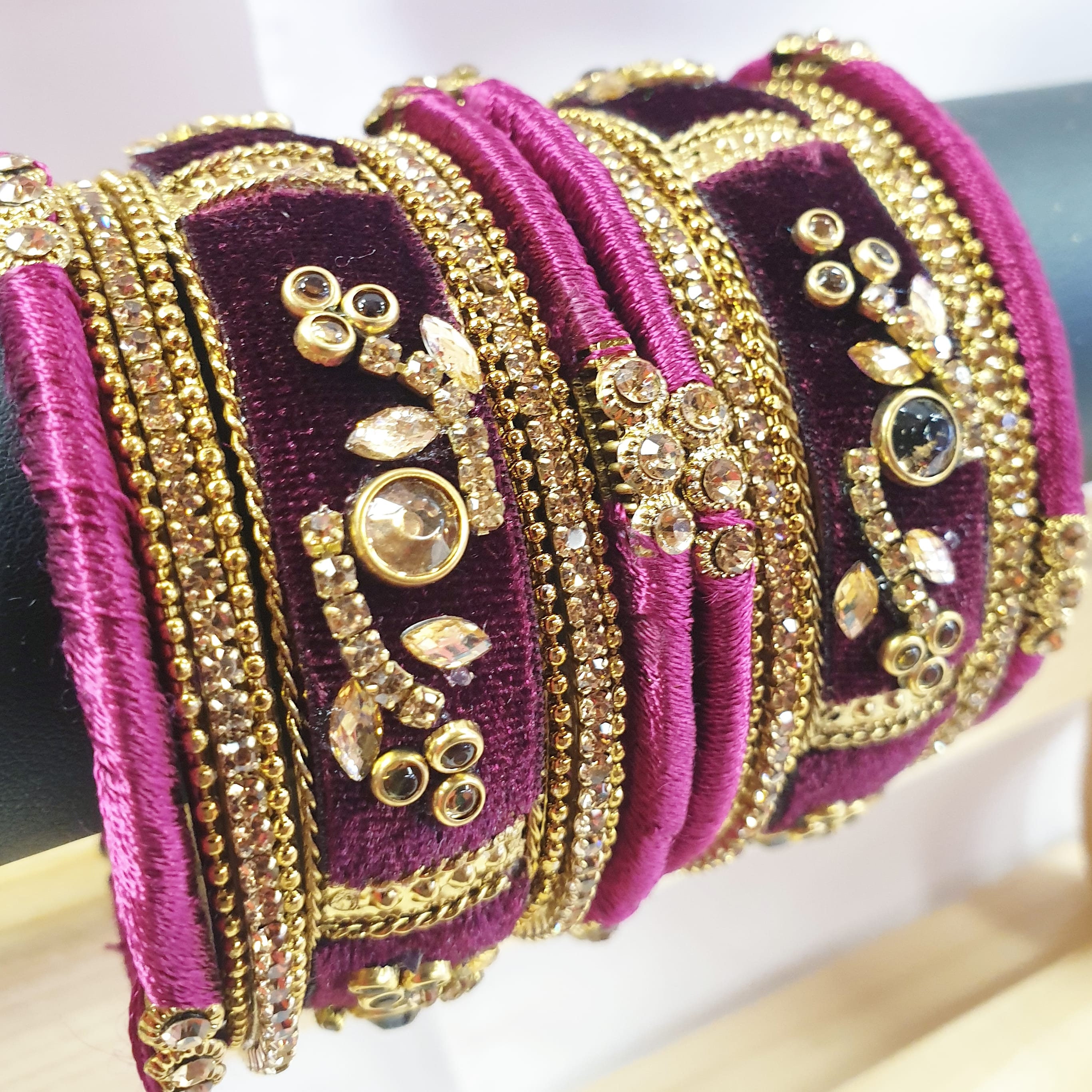 Velvet and Silk Thread Bangles - Etsy UK