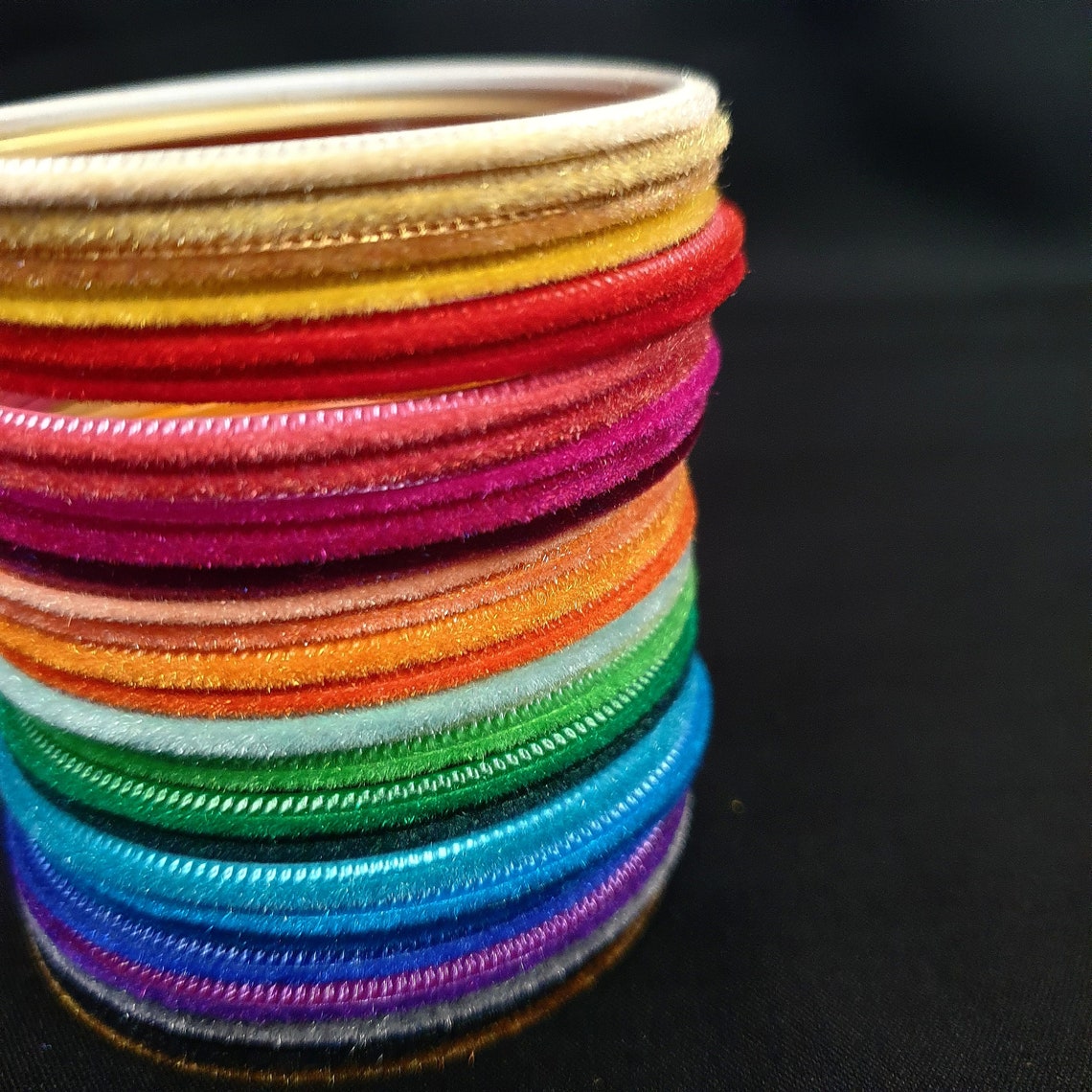 Coloured Velvet Bangles - Etsy