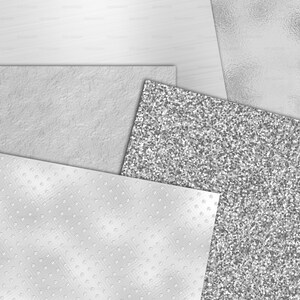 Silver Textures, Foil Digital Paper,glitter, Metallic, Studded Foil ...