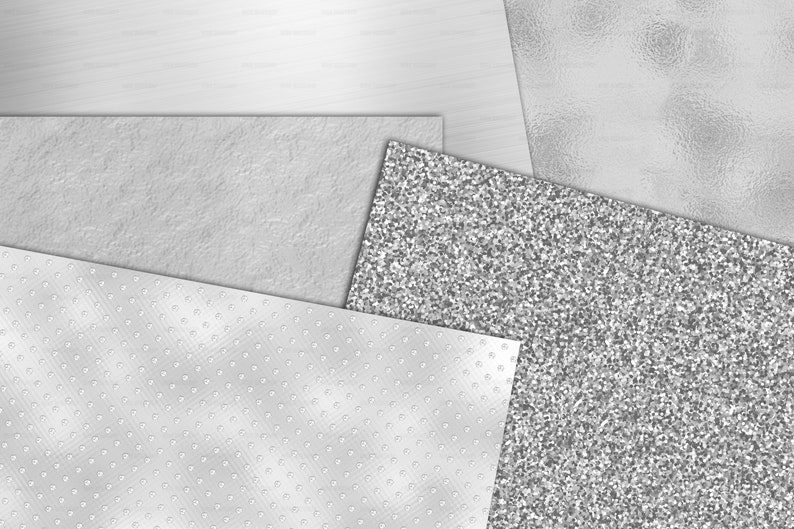 Silver Textures, Foil Digital Paper,glitter, Metallic, Studded Foil ...