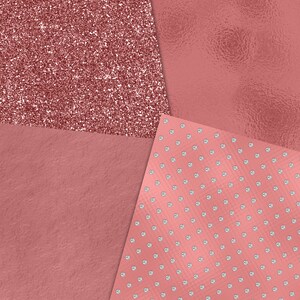 Rose Gold Textures Foil Digital Paper Gold Glitters Rose - Etsy