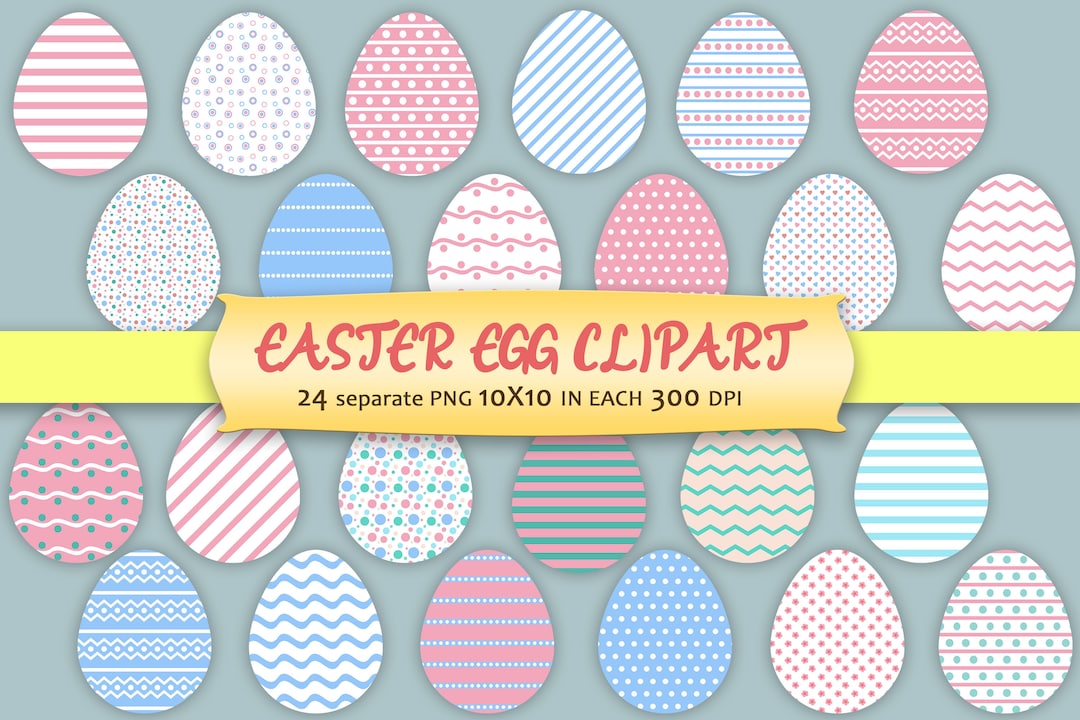 Easter Egg Clipart Pack Pastel Colors Scrapbooking - Etsy