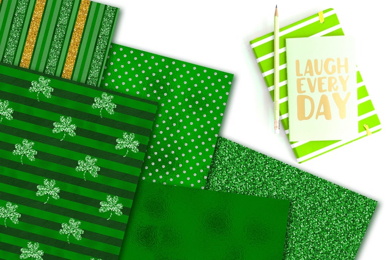 St. Patrick's Day Digital Paper Scrapbooking Shamrock - Etsy