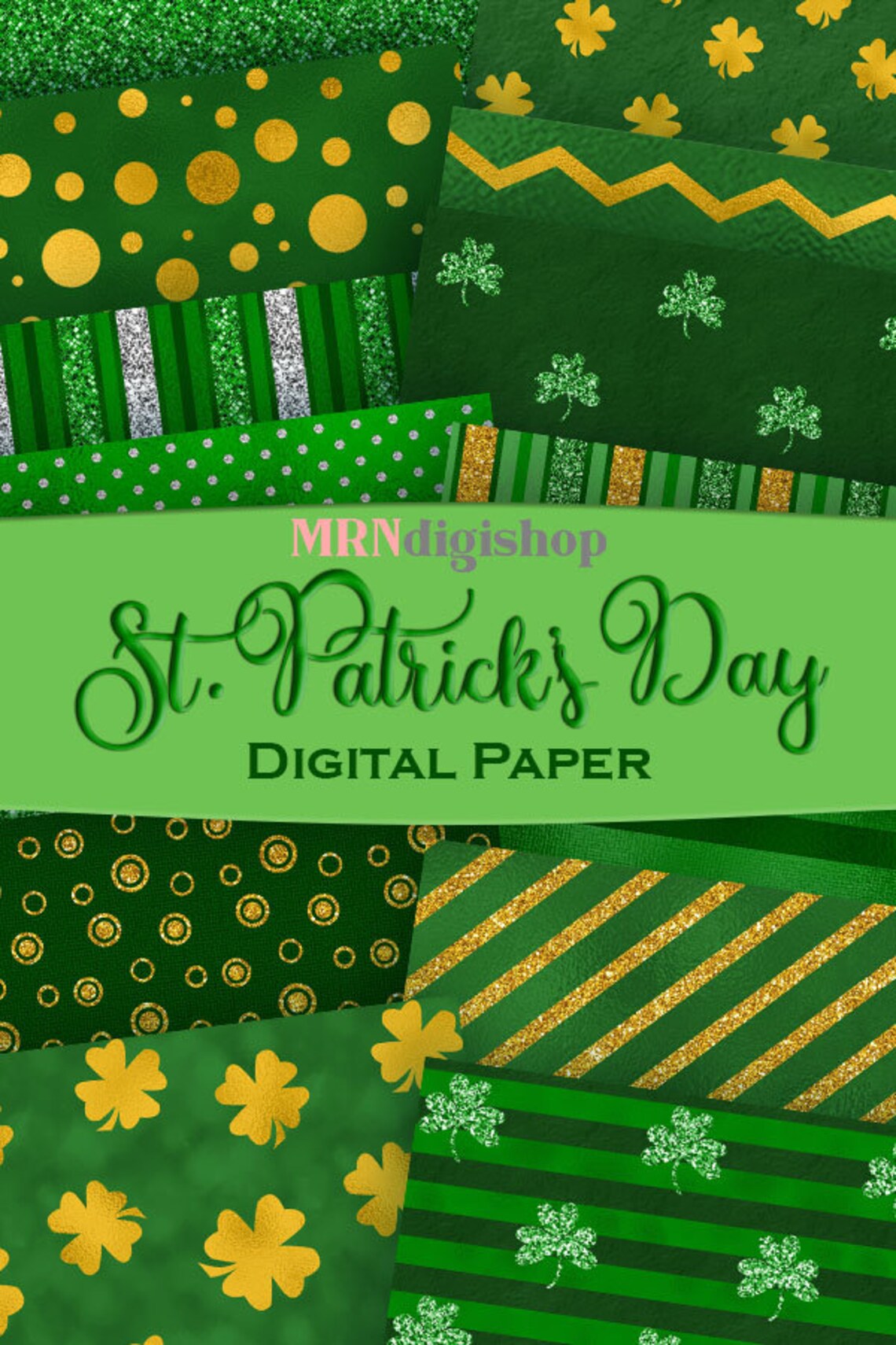 St. Patrick's Day Digital Paper Scrapbooking Shamrock - Etsy