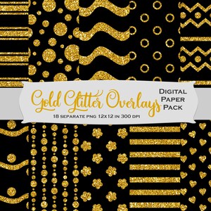 Gold Glitter Overlay Clipart Invitation Design Party Decor - Etsy