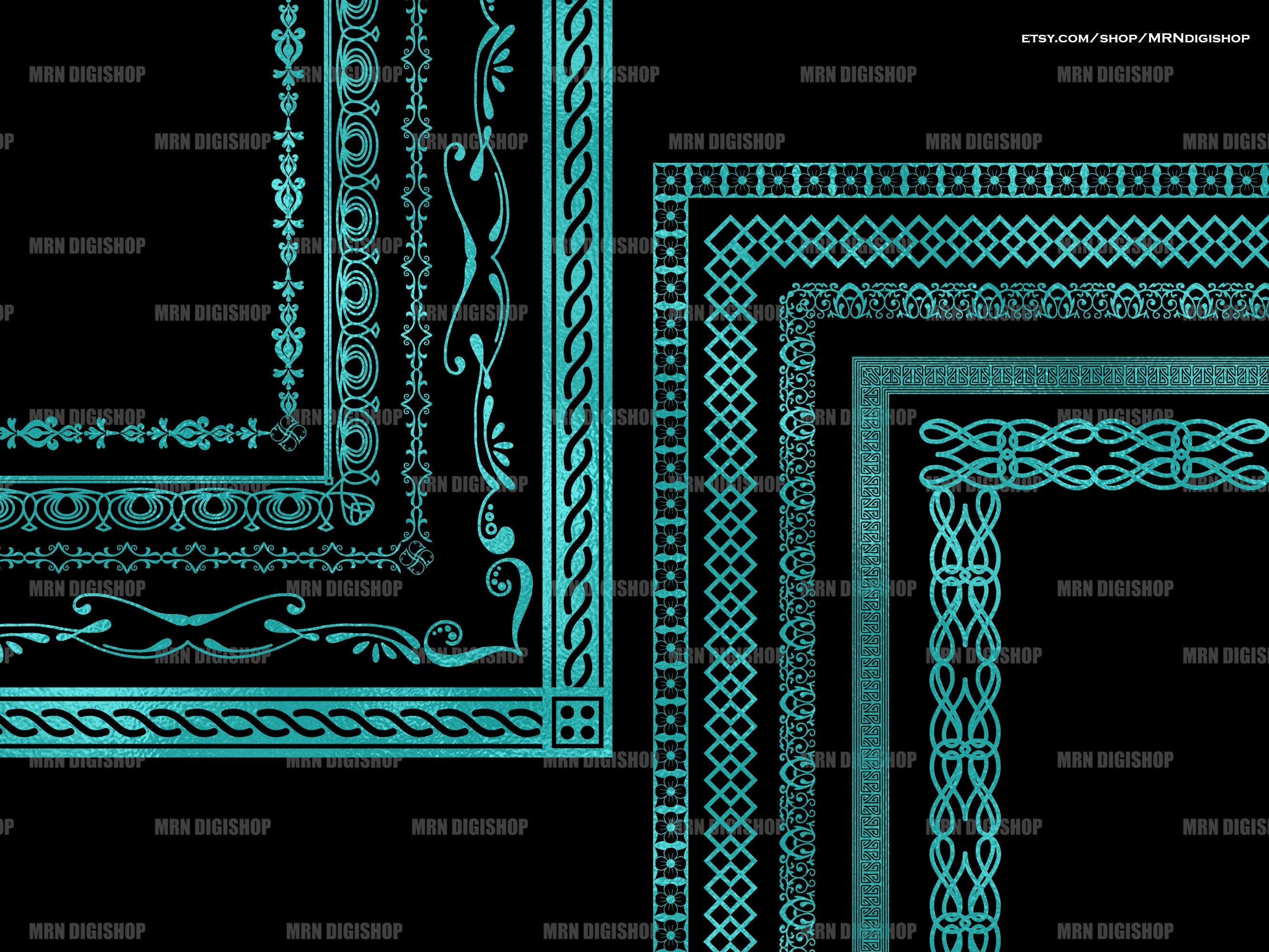 Teal Border Frames Clipart, Create Your Next Project With This Teal ...