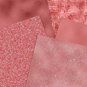 Rose Gold Textures Foil Digital Paper Gold Glitters Rose - Etsy