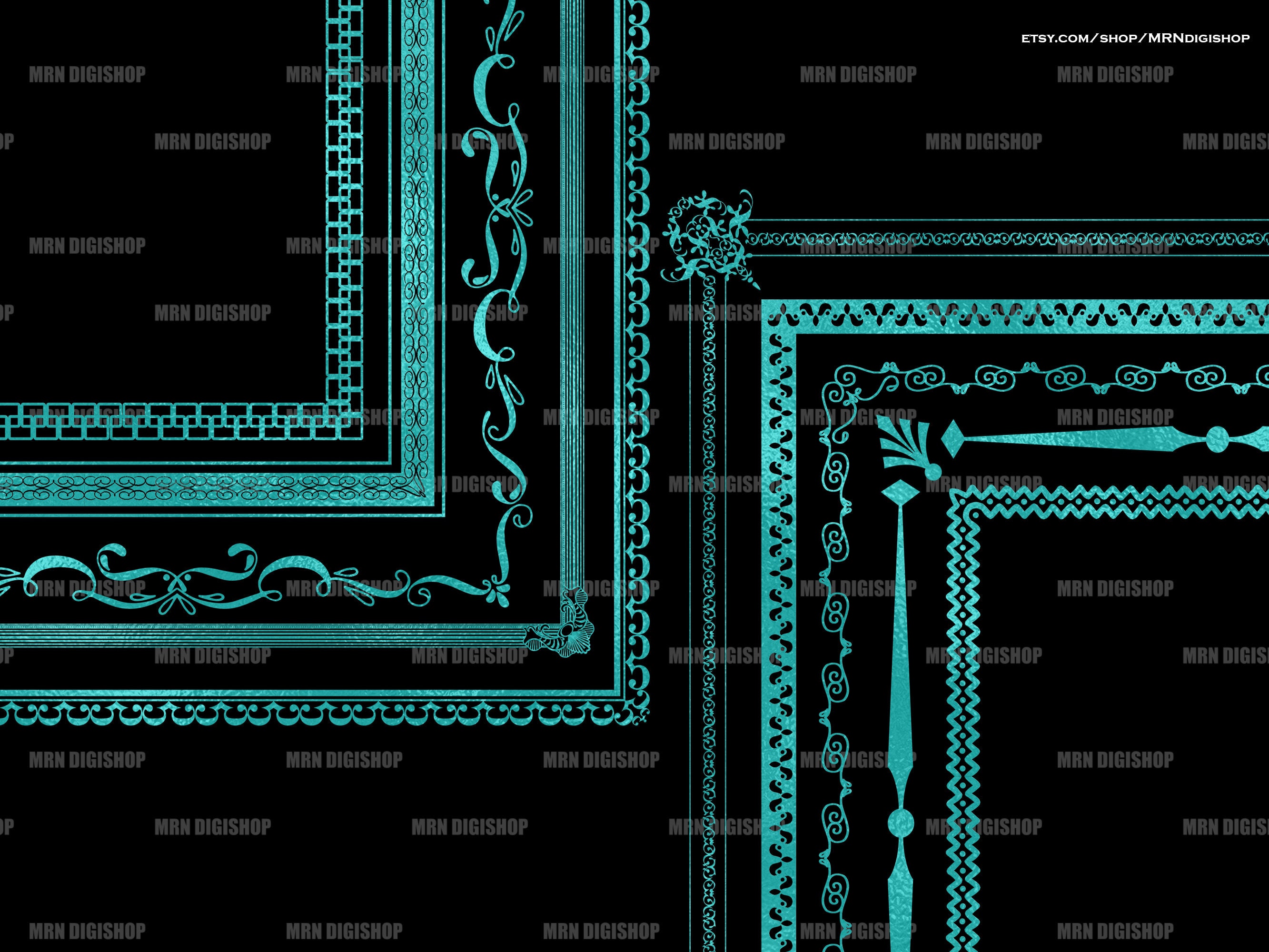 Teal Border Frames Clipart, Create Your Next Project With This Teal ...