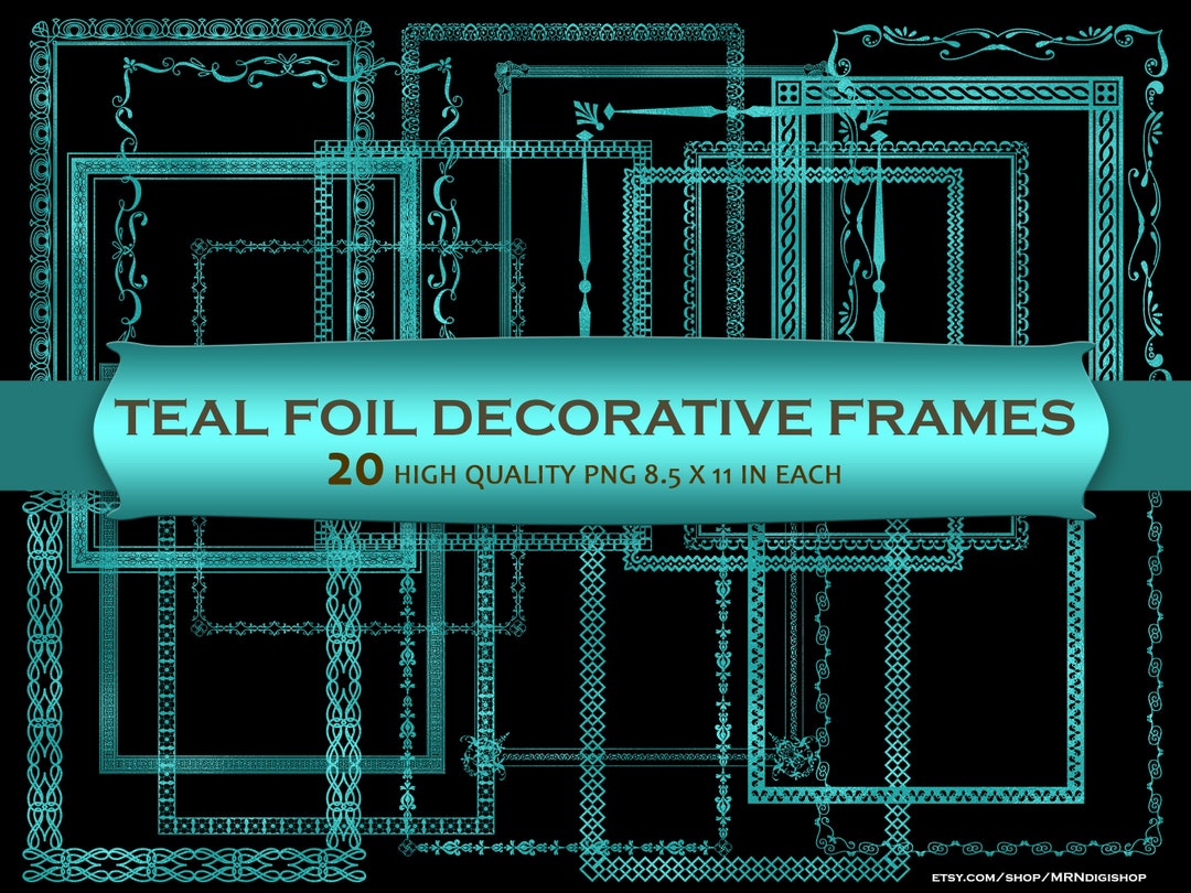 Teal Border Frames Clipart, Create Your Next Project With This Teal ...