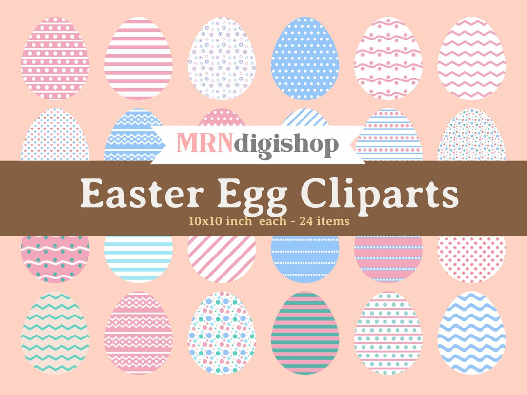 Easter Egg Clipart Pack, Pastel Colors, Scrapbooking, Commercial Use - Etsy