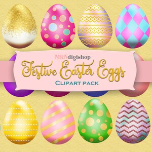 Easter Egg Clipart Pack, Elegant Design, Graphic Design, Scrapbooking ...