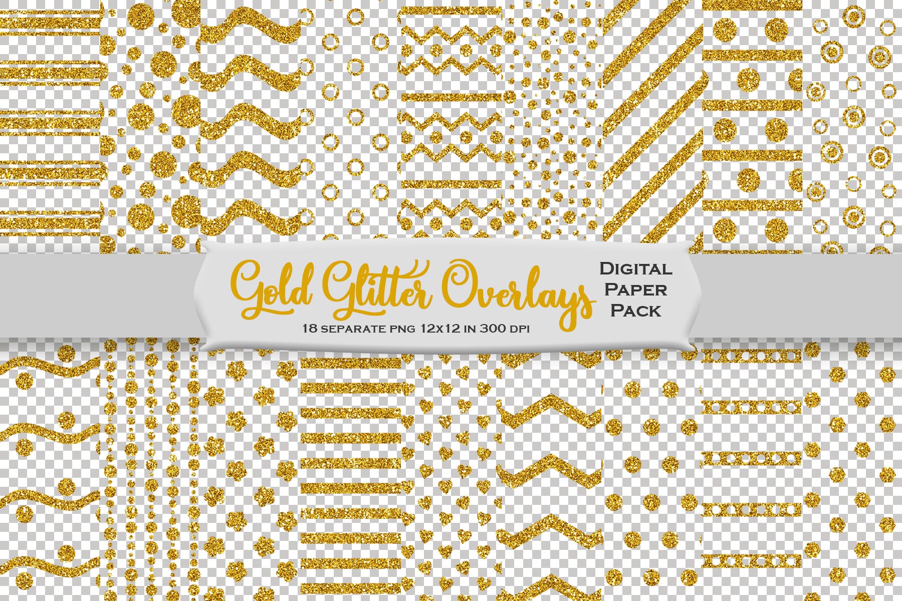 Gold Glitter Overlay Clipart Invitation Design Party Decor - Etsy