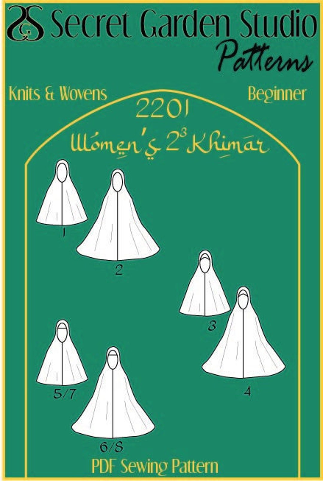 Women's 2 Cube Khimar Pdf Sewing Pattern - Etsy