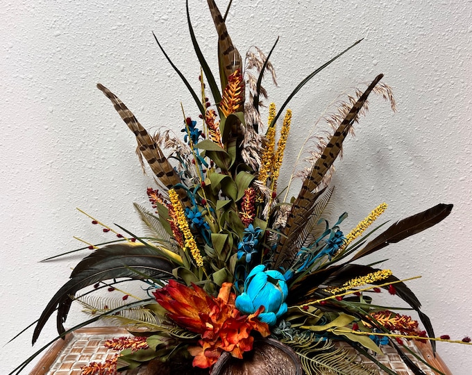 Rustic Floral Arrangement, Tile Topper Floral Arrangement, One-sided ...