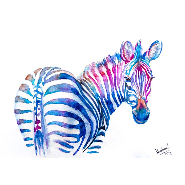 Zebra Watercolor - Etsy