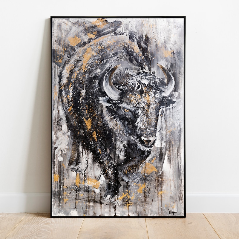 Bison Acrylic Painting Giclee Print - Etsy