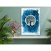 Rune Circle Full Moon Tree of Life Art Print Watercolor - Etsy