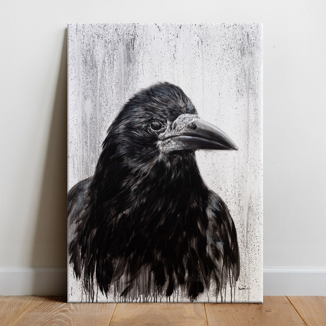 Rook Head Painting - Canvas & Paper Fine Art Print, Giclee From Hand ...