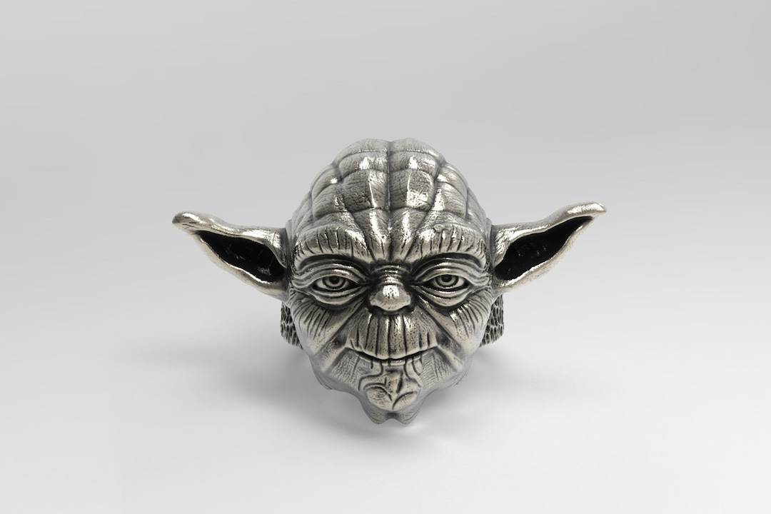 Sterling Silver Yoda Ring Star Wars Inspired Fantasy Jewelry Unique ...