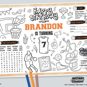 Editable Basketball Birthday Party | Sports Theme Birthday Party | Kids ...