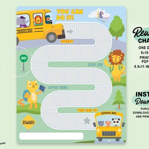 Wheels on the Bus Reward Chart | Printable Yellow School Bus Behavior ...