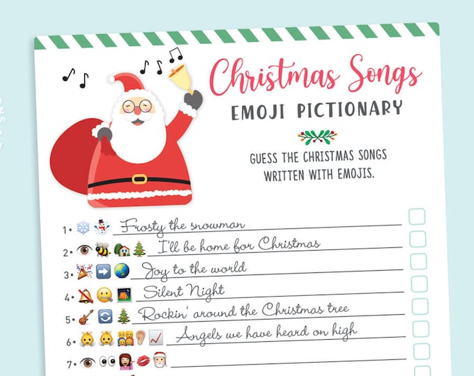Christmas Emoji Songs Guessing Game Xmas Emoji Quiz Holiday Party Game ...