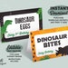 EDITABLE Dinosaur Food Card / Dino Birthday buffet label / | Etsy