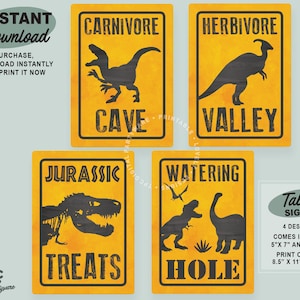 Dinosaur Birthday Signs | Printable Dinosaur Set of Table Signs ...