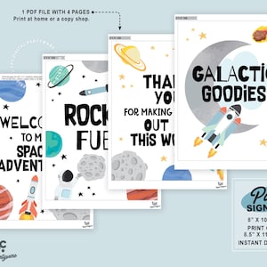 Outer Space Birthday Party Signs Printable Outer Space Signs Set ...