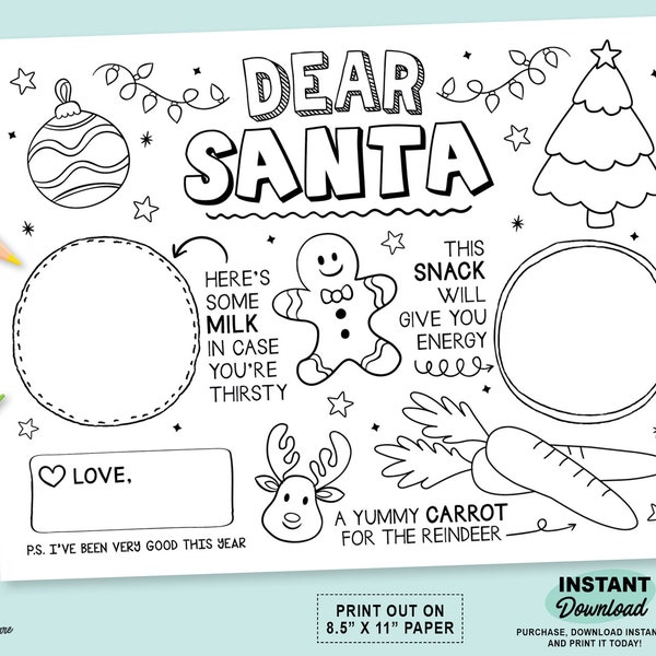 Dear Santa Placemat - Etsy