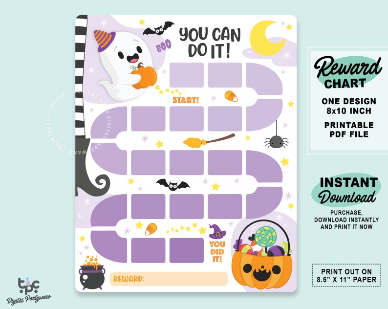 Halloween Reward Chart | Printable Halloween Behavior Chart | Daily ...
