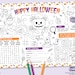 Halloween Coloring Placemat Printable Halloween Party Coloring Page ...