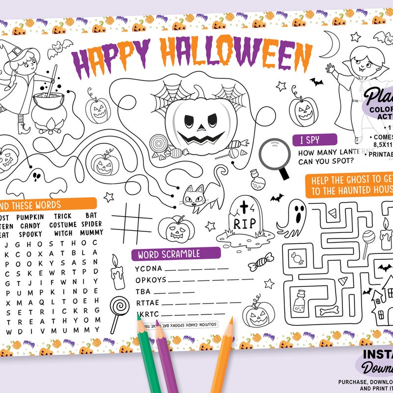 Halloween Placemat - Etsy