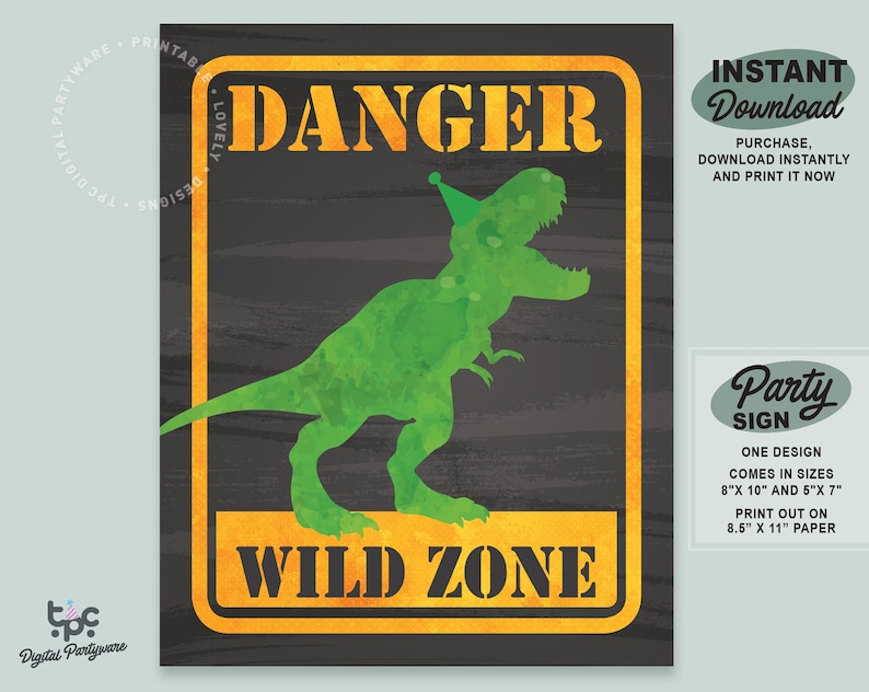 Dinosaur Birthday Party Sign Printable Dinosaur Party Sign - Etsy