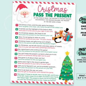 Christmas Pass the Present Game | Printable Gift Exchange Game ...