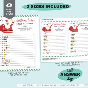 Christmas Songs Emoji Pictionary | Printable Christmas Games | Holiday ...