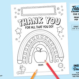 Teacher Appreciation Coloring Page | Printable Thank You Teacher ...