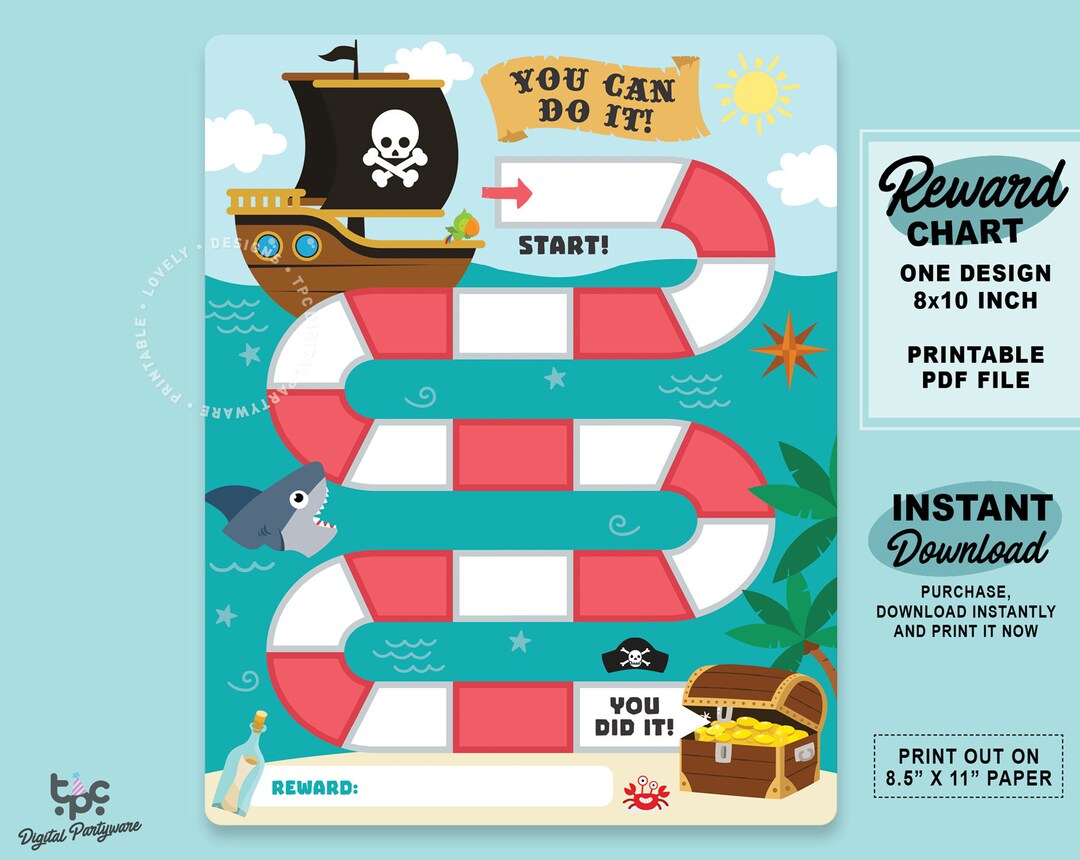 Printable Pirate Reward Chart | Treasure Hunt Kids Behavior Chart ...