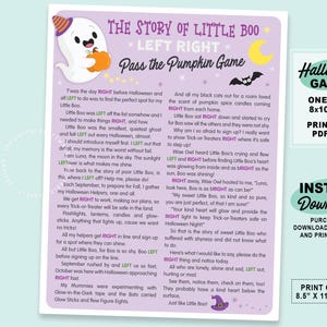 Pass the Pumpkin Halloween Game Printable Left-right Story Fun Kids ...