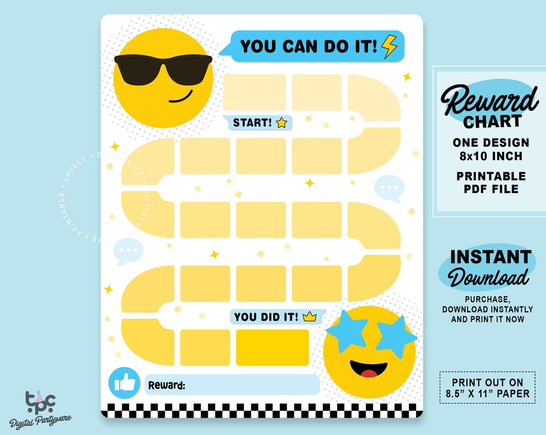 Emoji Reward Chart Printable Smiley Face Behavior Chart Daily Chore ...