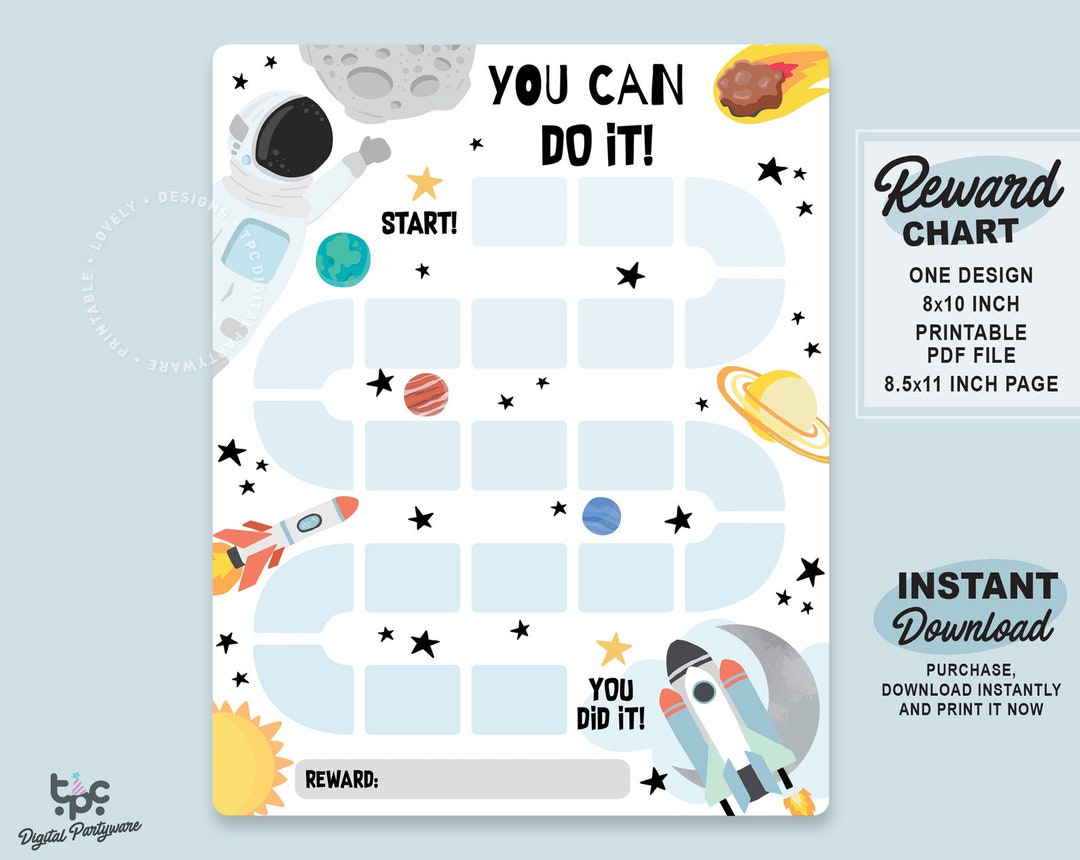 Outer Space Reward Chart Printable Astronaut Behavior Chart - Etsy UK