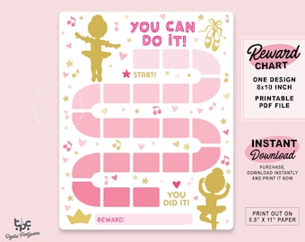 Printable Ballerina Reward Chart Ballerina Kids Behavior - Etsy