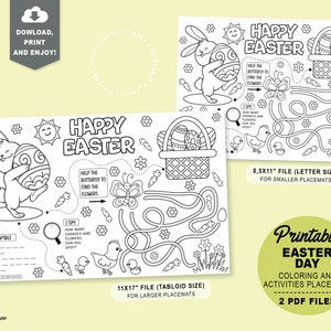 Happy Easter Worksheet Printable | Spring Bunny Coloring Page | Easter ...